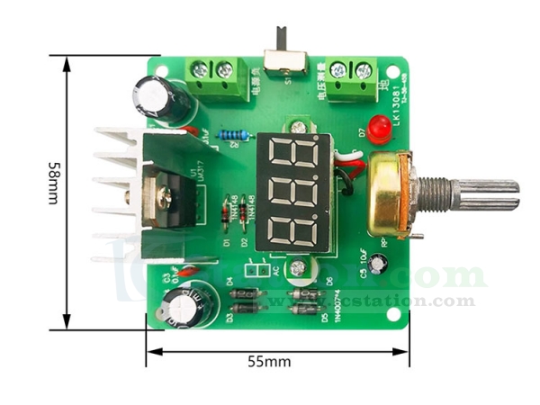 DIY Kit - LM317 Adjustable Voltage Regulator With LED Meter | ICStation